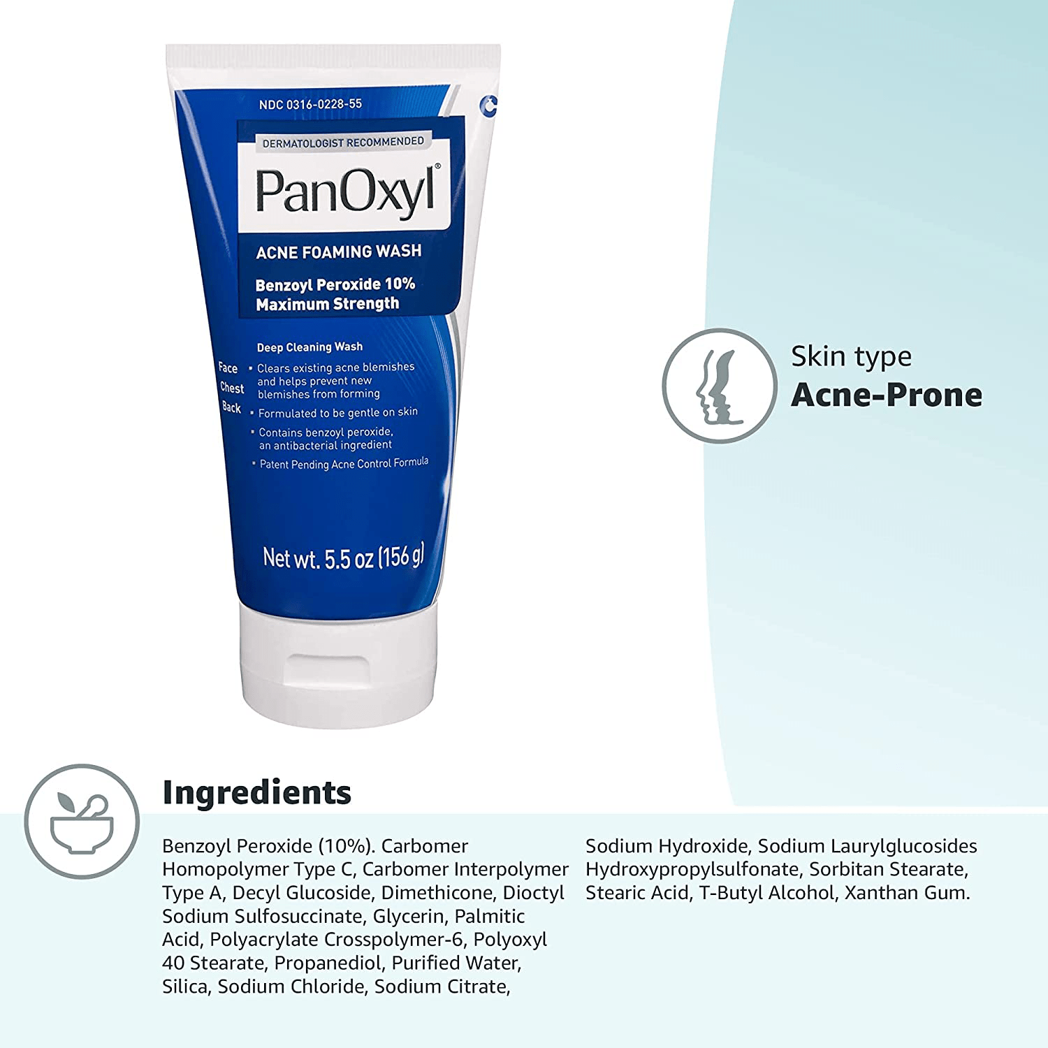 PanOxyl Acne Foaming Wash With Benzoyl Peroxide 10% (156gm) - SKINCARE SHOP