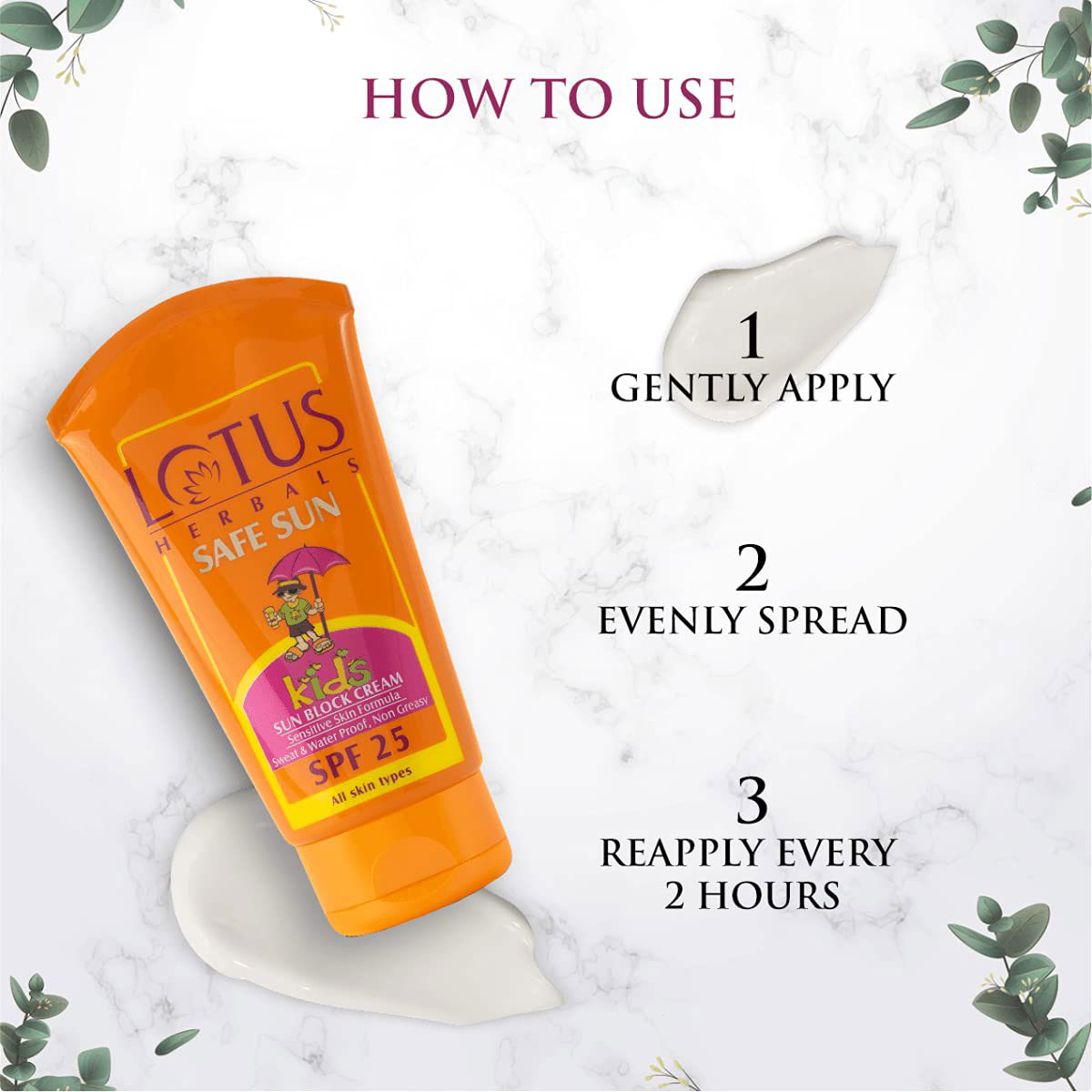 Lotus Herbals Safe Sun Kids Sun Block Cream SPF 25 (50gm) - SKINCARE SHOP