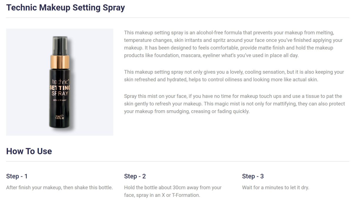 Technic Setting Spray - 31ml - SKINCARE SHOP