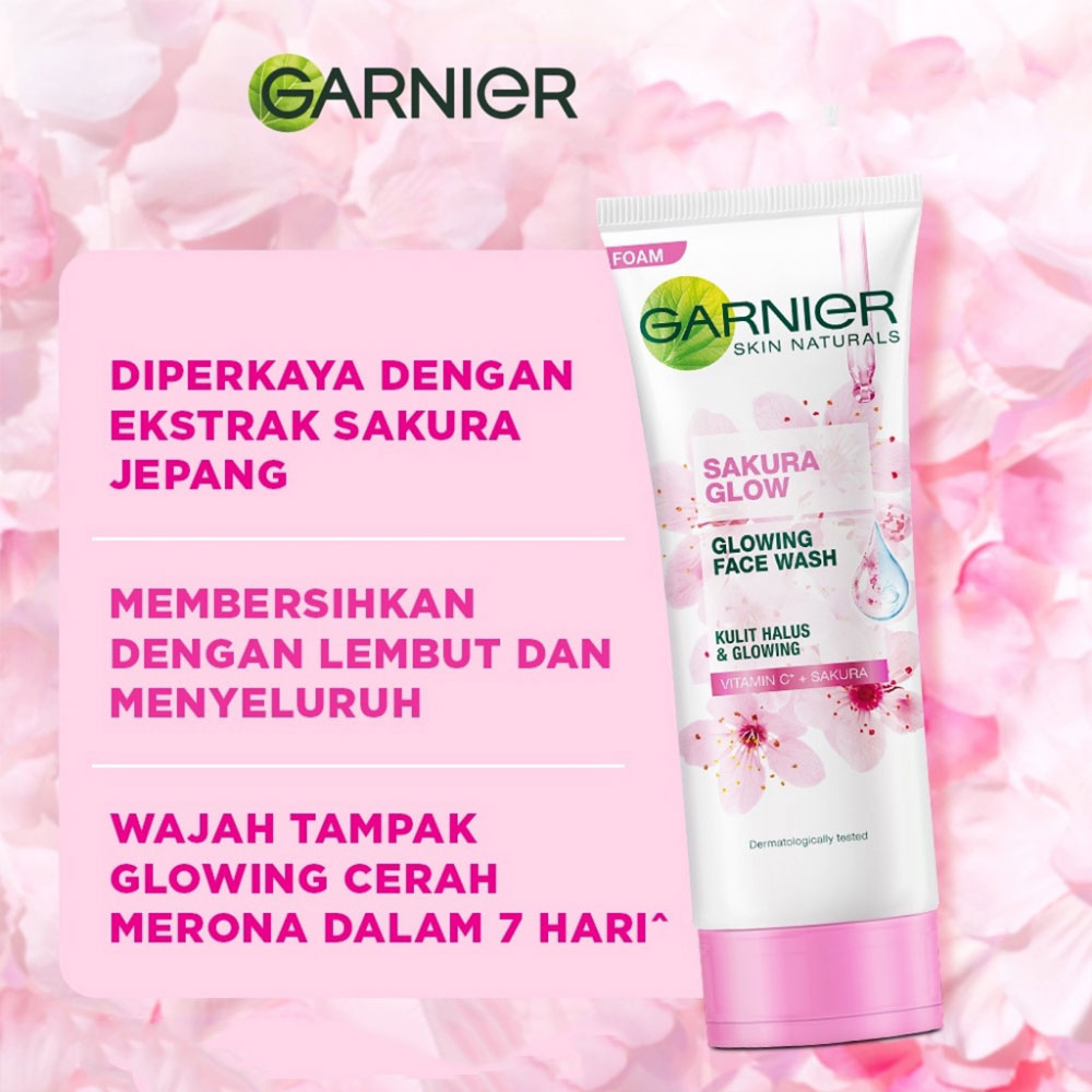 Garnier Sakura Glow Glowing Face Wash Facial Cleanser - 100ml ...