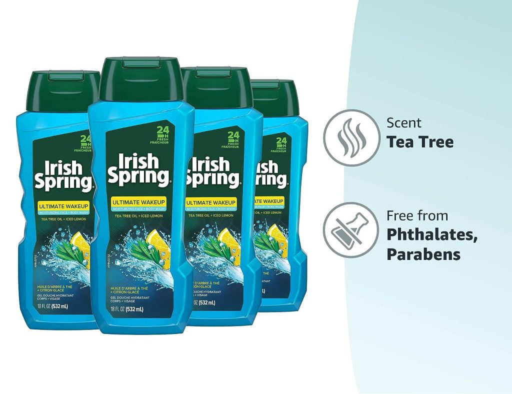 Irish Spring Ultimate Wake Up Tea Tree Face & Body Wash - 532ml ...