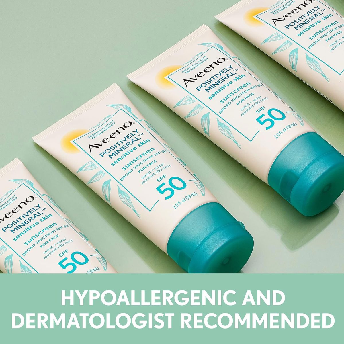 Aveeno Positively Mineral Sunscreen For Sensitive Skin SPF 50 (88ml ...