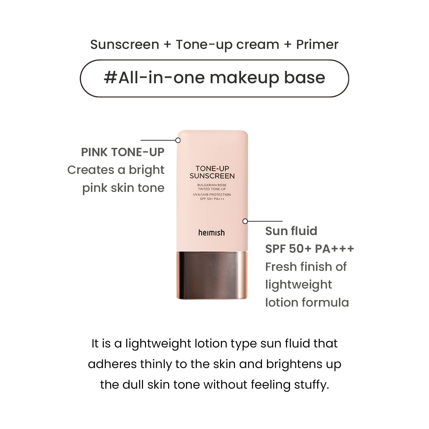 Heimish Bulgarian Rose Tone-up Sunscreen SPF50+ PA+++ 30ml - SKINCARE SHOP