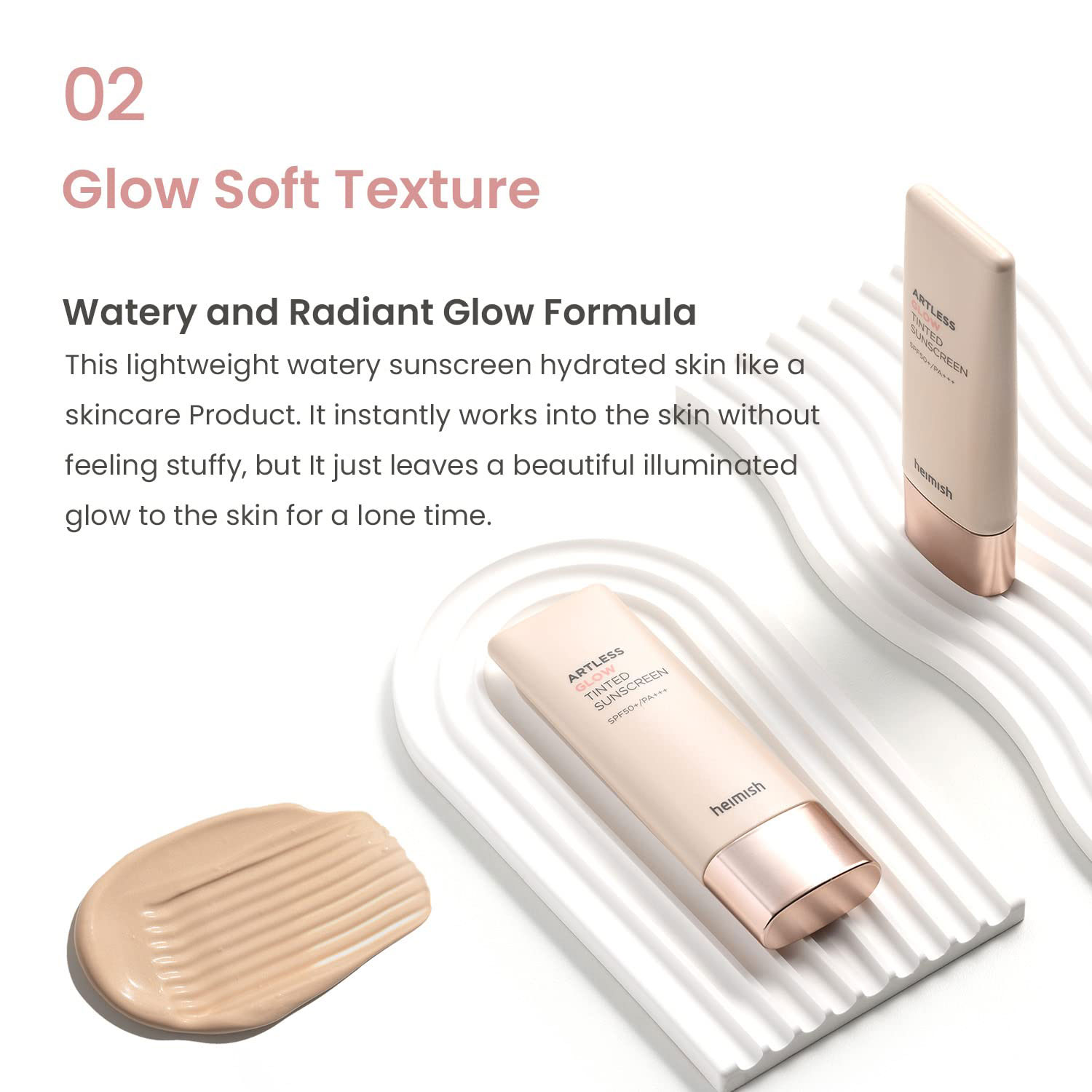 heimish Artless Glow Tinted Sunscreen Shine Beige SPF50+ PA+++ (40ml ...