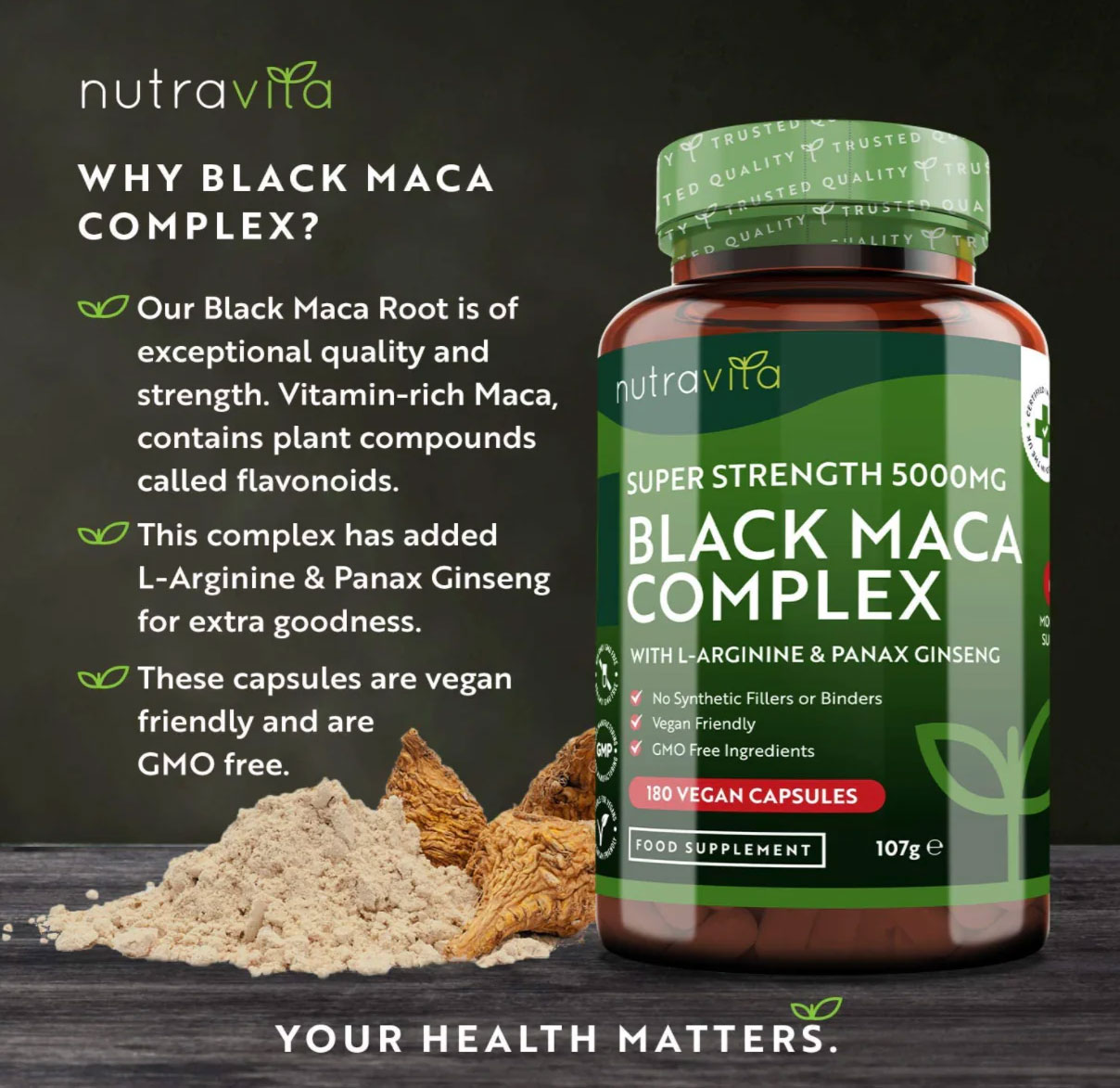 Nutravita Super Strength Black Maca Complex 5000mg - 180 capsules ...