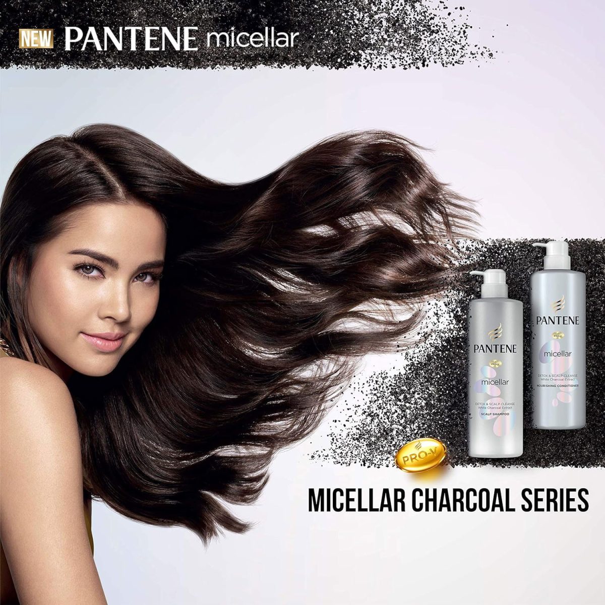 Pantene Micellar Detox & Scalp Cleanse White Charcoal Extract Scalp ...