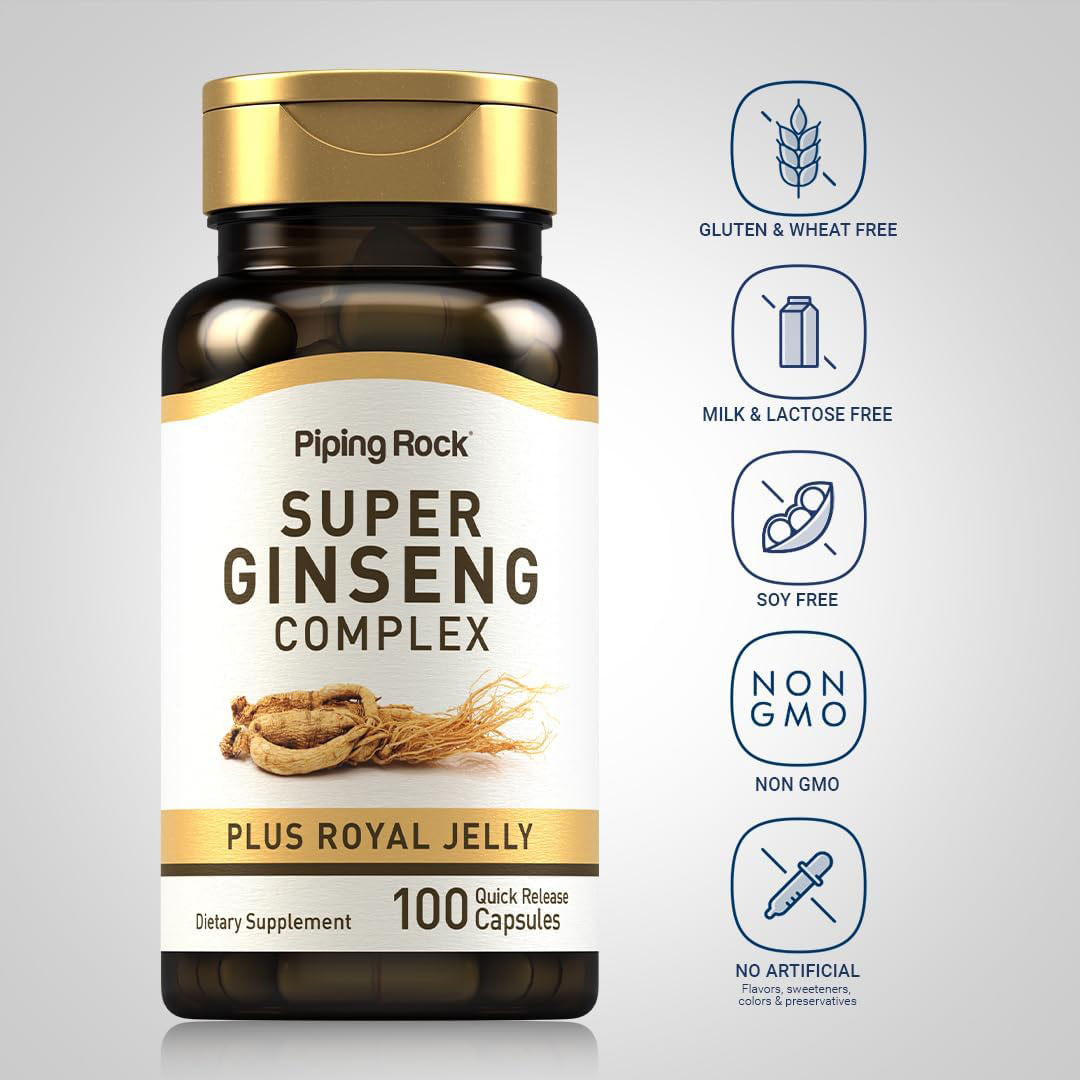 Piping Rock Ginseng Complex Capsules - 100 Capsules - SKINCARE SHOP