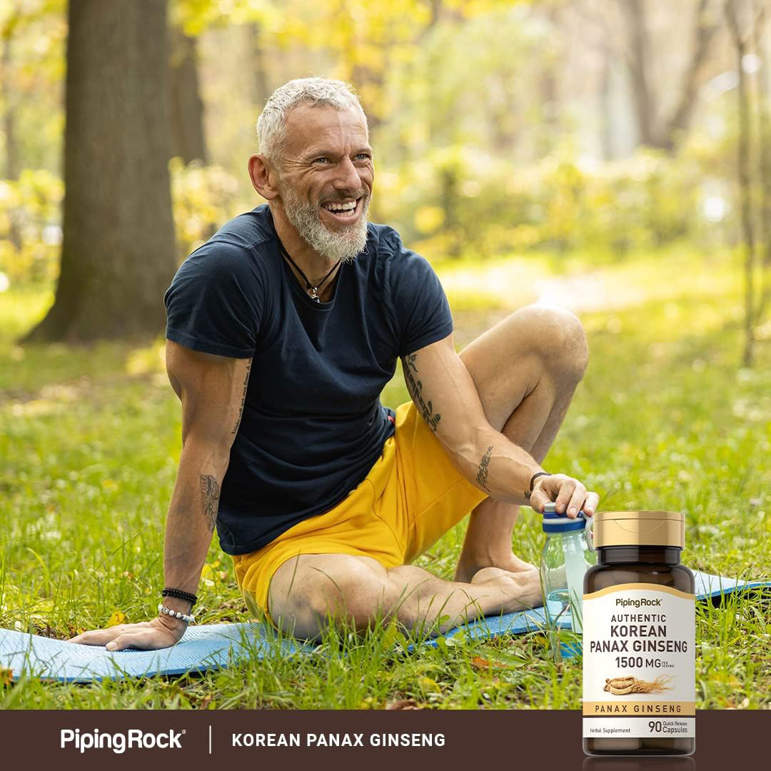 Piping Rock Authentic Korean Panax Ginseng 1500mg 90 Capsules ...