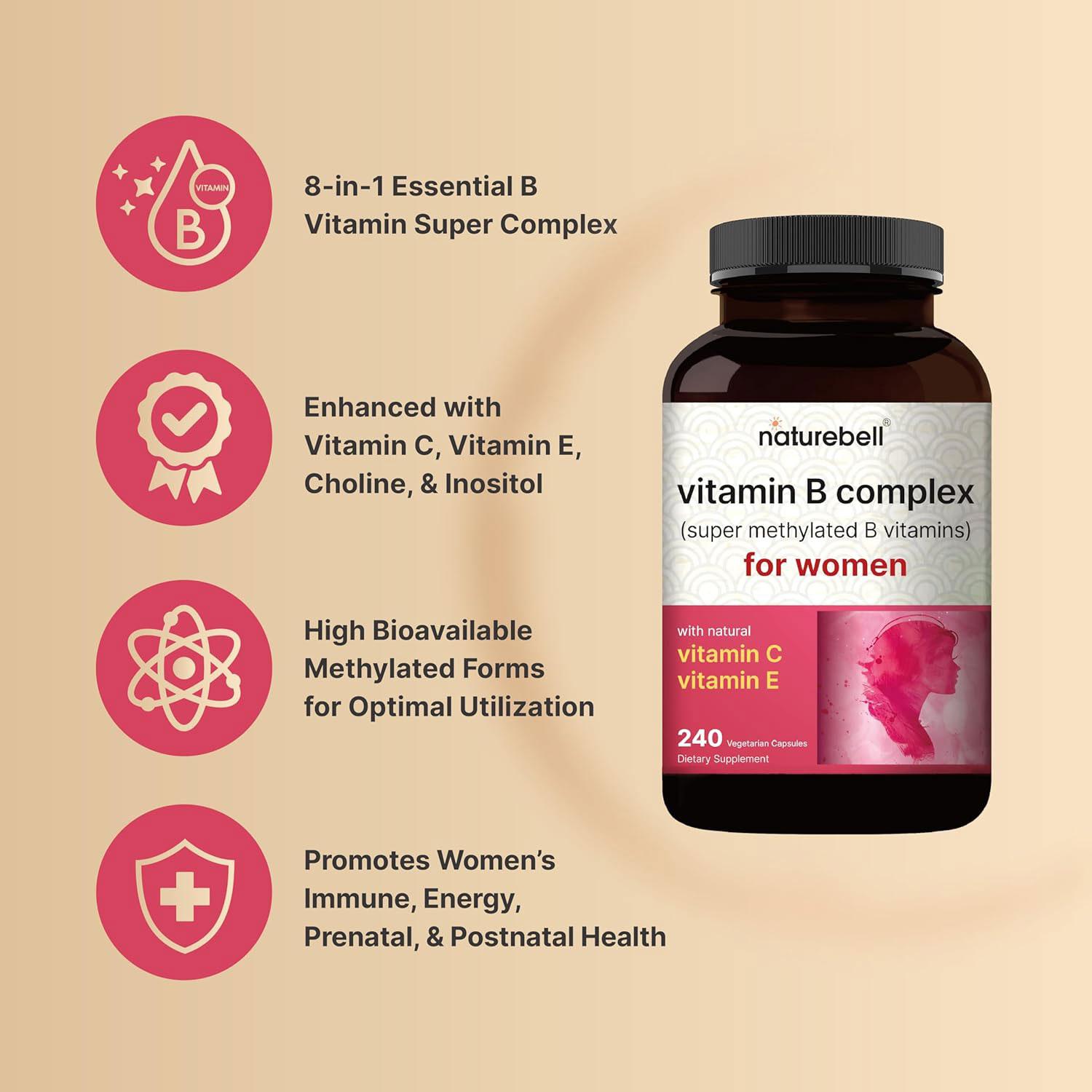 NatureBell Vitamin B Complex for Women – 240 Capsules eurasiasupplies ...