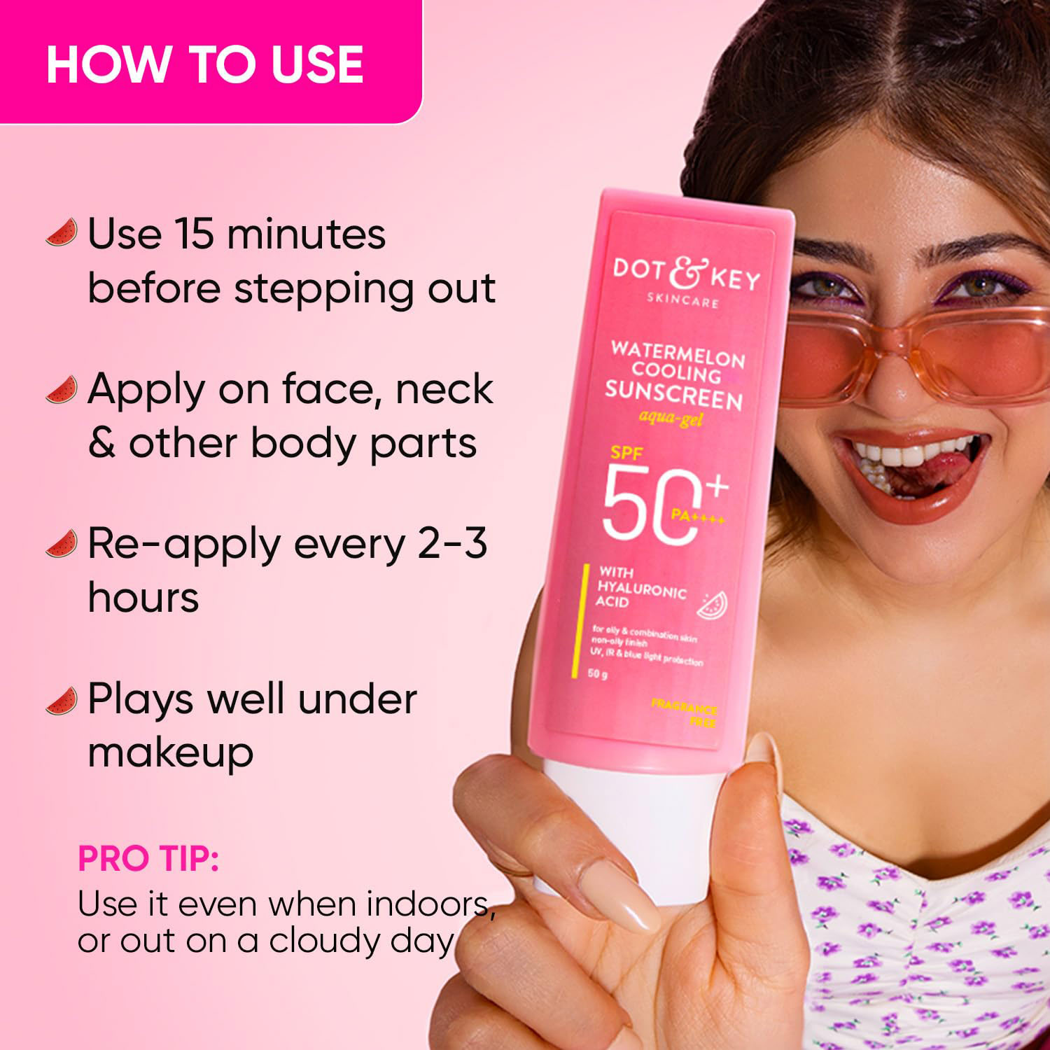 Dot & Key Watermelon Hyaluronic Cooling Sunscreen SPF 50 PA+++ (80ml ...