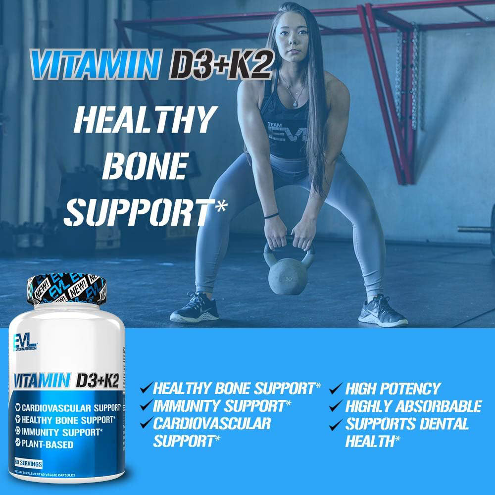 Evlution Nutrition Vitamin D3 + K2 60 - Capsules - SKINCARE SHOP
