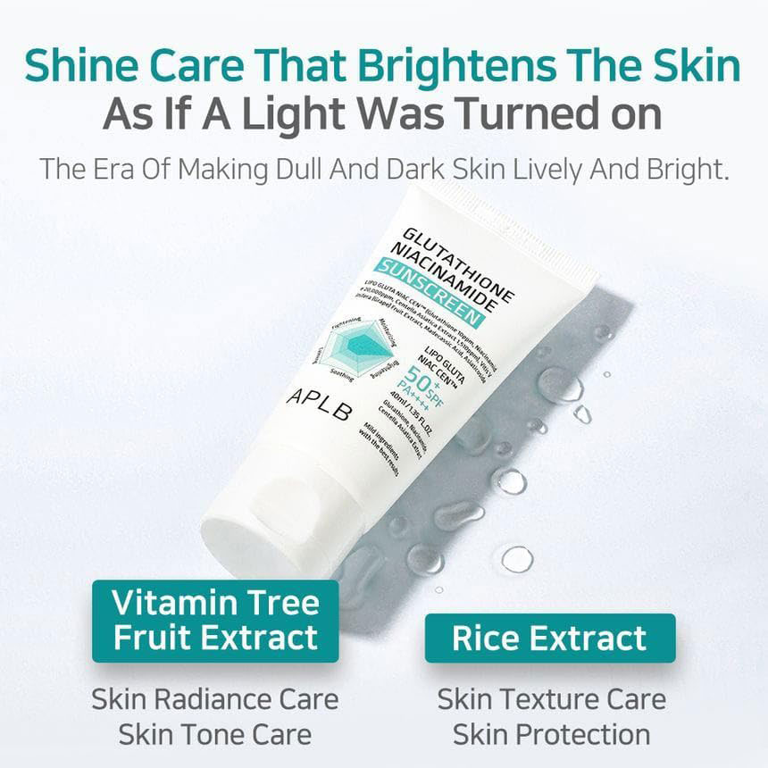 APLB Glutathione Niacinamide Sunscreen SPF50+ PA++++ 40ml - SKINCARE SHOP