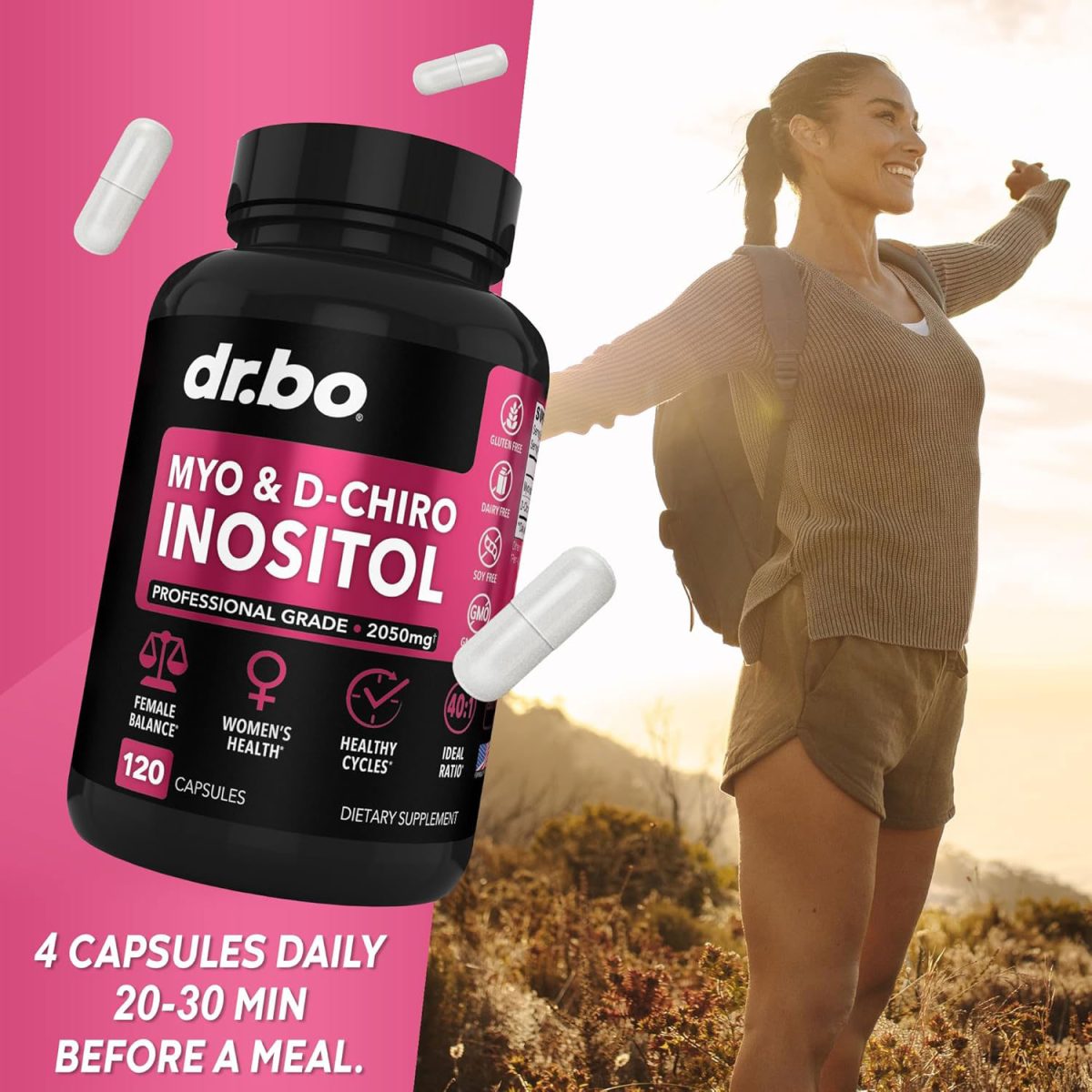 Dr.bo Myo-Inositol & D-Chiro Inositol 120 Capsules – UK DIRECT BD